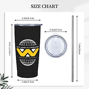 GHBC Weyland Yutani Corp Stainless Steel Mug 20 Oz With Straw And Brush Straight Sippy Cup Travel Mug For Home Office Travel Party