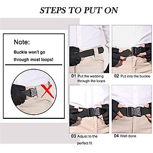 JUKMO 1.5" Quick Release Tactical Nylon Belt with Heavy Duty Buckle, Medium Size for 36-42" Waist