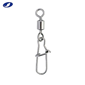OCEAN CAT 60-150 Pcs American Swivel with Duo Lock Pin Snap Fishing Snaps Kit Hooked Cross Snaps Stainless Steel Sea Fishing Tackle Hook Lure Connector Fishing Swivel Size 1#2#4#6#8# (#6, 150 pcs)