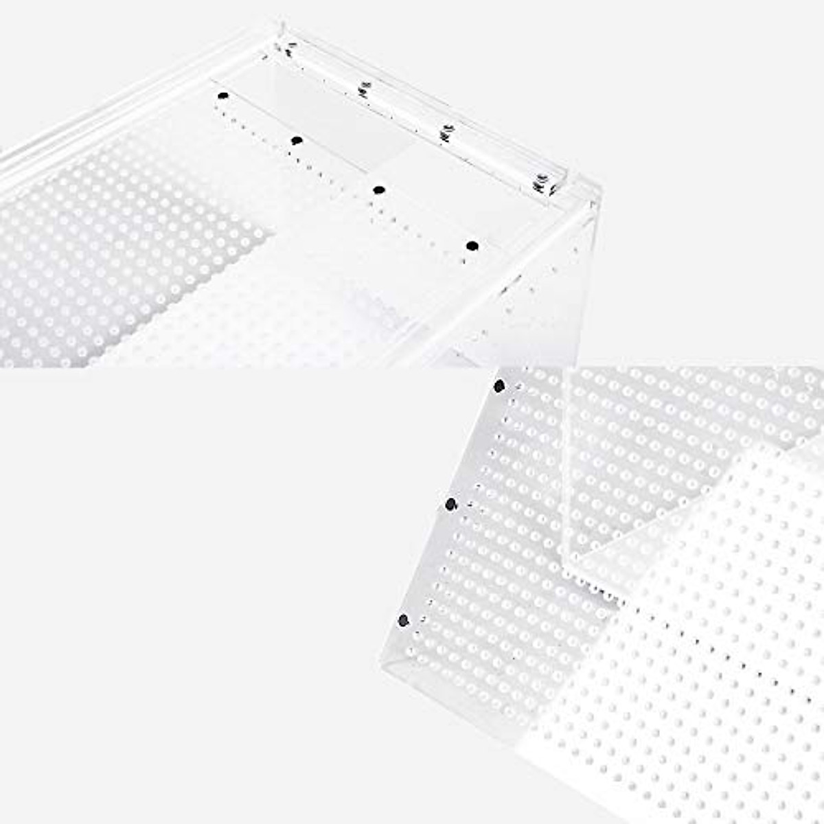 REPTI ZOO Magnetic Acrylic Breeding Enclosure, 12x8x6 Inch Flat Long Reptile Breeding Box Terrarium Cage for Tarantula Scorpion Sling Isopods Lizards Roach Invertebrates Insect Mantis