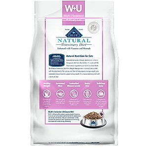 Blue Buffalo Natural Veterinary Diet W+U Weight Management + Urinary Care Dry Cat Food, Chicken 6.5-lb bag