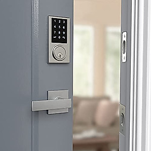 Amazon Basics Grade 3 Electronic Touchscreen Deadbolt Door Lock with Passage Lever - Satin Nickel