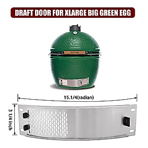 Mydracas Green Egg Replacement Part Draft Door Screen Kit for XLarge Big Green Egg,Stainless Steel Bottom Vent with Punched Mesh Screen,XLarge Big Green Egg Accessories,Draft Door Kit for BGE
