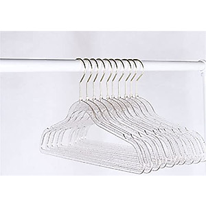 XIAOBAWAN Space Saving Clothes Hangers 5 Pcs Clear Acrylic Clothes Hanger with Gold Hook Transparent Shirts Dress Child Adult Universal Hanger (Color : Gold, Size : 40cm)