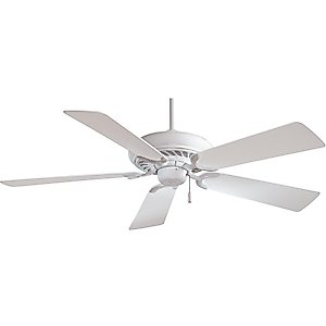 Minka-Aire F568-WH Supra 52 Inch Pull Chain Ceiling Fan in White Finish