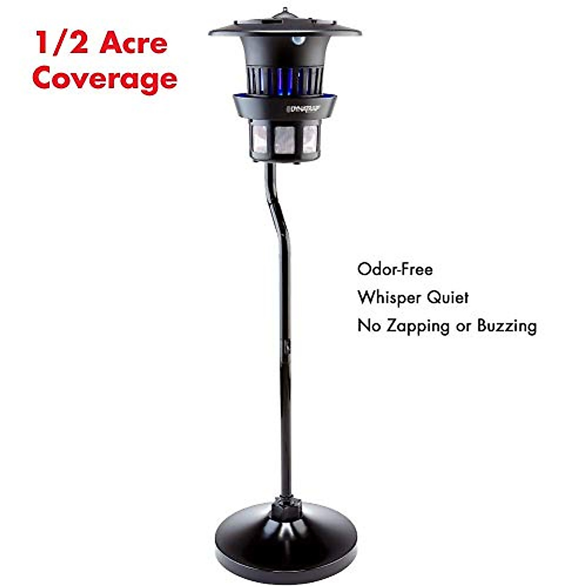 DynaTrap Insect Trap (DT1210), Pole Mount and Water Tray, 1/2 Acre, Bl, Black