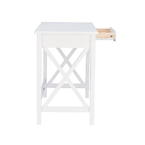 Linon Dalton Wood Laptop Desk in Antique White