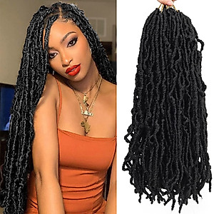 Soft Locs 24 Inch Faux Locs Crochet Hair 6 Packs Pre looped New Crochet Locs Hair Nature Color(24Inch, #1B,)