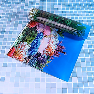 balacoo Fish Tank Background Fish Tank 10 Gallon Aquarium Background Sticker 3D Double- Sided Durable Wallpaper Fish Tank Backdrop Decorative Pictures 3D Aquarium Background 3D Aquarium Background