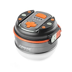 Wagan EL4302 LED Camping Lantern USB Rechargeable 220LM Mini Flashlight Magnetic Base Hanging Hook for Emergency Outdoor Hiking Home and Car