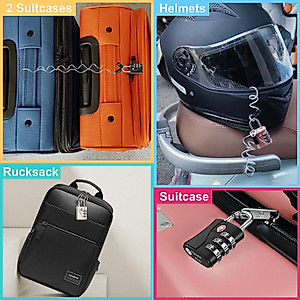 ZHEGE Luggage Locks, TSA Approved Locks, 3 Dial Zipper Lock with (80CM) Cable for Suitcases, Backpack, Baggage (Rose Gold, 2 Pack)