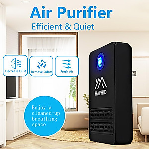HAPHID Ionizer Air Purifier, Plug in Air Purifier with 8 Carbon Fiber Heads to 40 Million Anions/Sec, Filterless Ion Air Purifier for Home/Office Purify: Bathroom Odor, Pets Smell, Dust Etc(3-Pack)