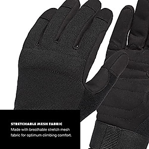 Black Diamond Crag Full-Finger Rock Climbing Gloves for Belaying, Black, Large