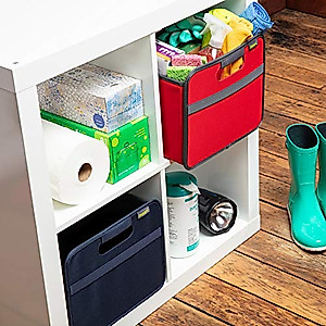 meori Small Collapsible Storage Bin, Fabric Storage Cube, with Dual Handles for Shelves, Small Storage Containers for Organizing
