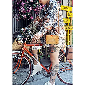 HAANCRAFTS HAAN Women Handwoven Wicker Rattan Crossbody Rectangle Bag Boho Purse Wallet – US Small, Color Brown (Rectangle Bag) Adjustable Strap