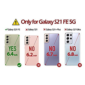 TUCCH Galaxy S21 FE Wallet Case with [TPU Shockproof Interior Case] Stand RFID Credit Card Holder, Magnetic PU Leather Protective Flip Cover Compatible with Galaxy S21FE 5G 6.4-Inch 2022, Black