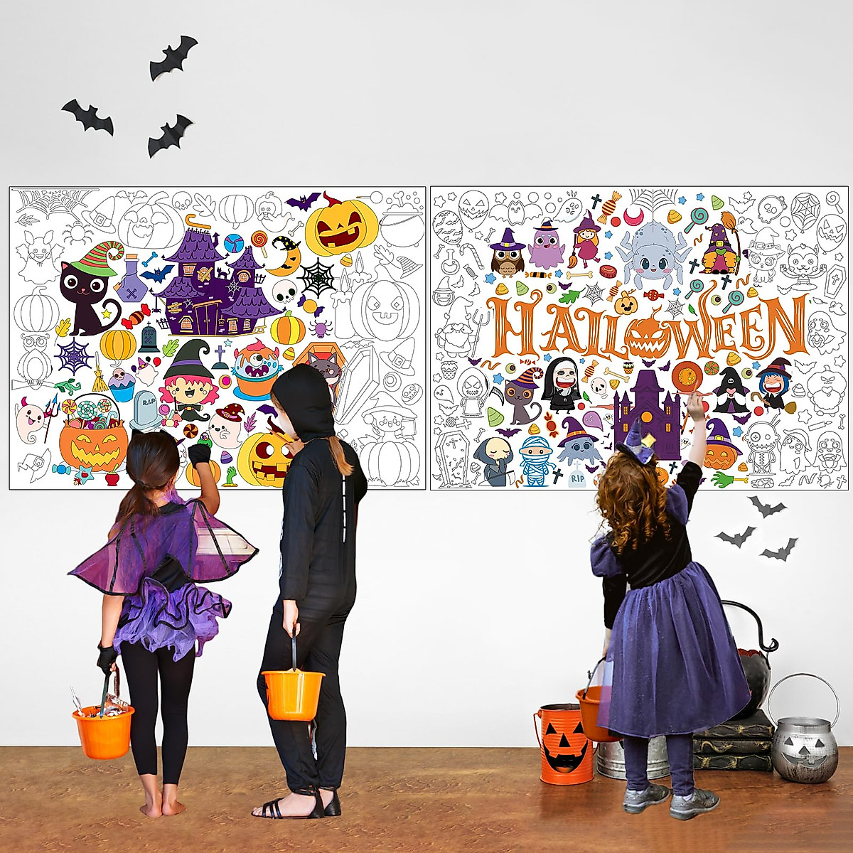 Halloween Giant Coloring Posters for Kids - 2 Pack