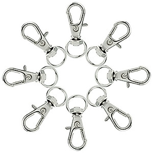 50 pcs Swivel Clasps Lanyard Snap Hook,cnomg Metal Swivel Lanyard Snap Hook Lobster Claw Clasp(Sliver)