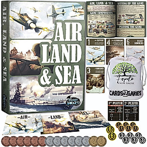 Fapeto more than a simple name Drawstring Bag and Compatible Tokens Bundle with Air, Land & Sea Card Game, a World War II Fast Card Game