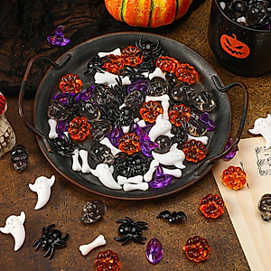 BOARDFEB Halloween Acrylic Vase Filler, 240pcs Acrylic Pumpkin Ghost Bat Skull Head Witch Hats Gems Sensory Bin Table Scatter Vase Filler for Autumn DIY Crafts Home Centerpieces Table Decorations