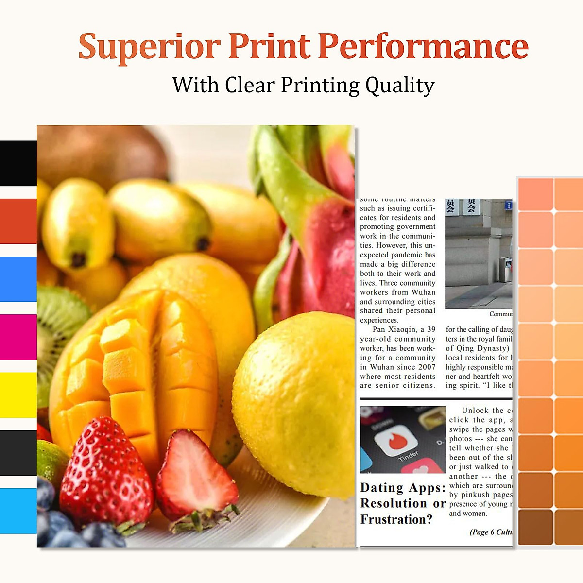 INK+ YOUEXPERT PFI-107 6Pcs Cartridges Replacement for Canon PFI-107, Work with ImagePROGRAF IPF670 IPF680 IPF685 IPF770 IPF780 IPF785 ( 2MBK,1BK,1C,1M,1Y)