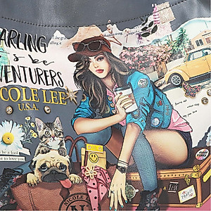 Nicole Lee Journey of Stephanie Shoulder Bag, Large Vegan Leather Hobo Handbag with Optional Crossbody Strap