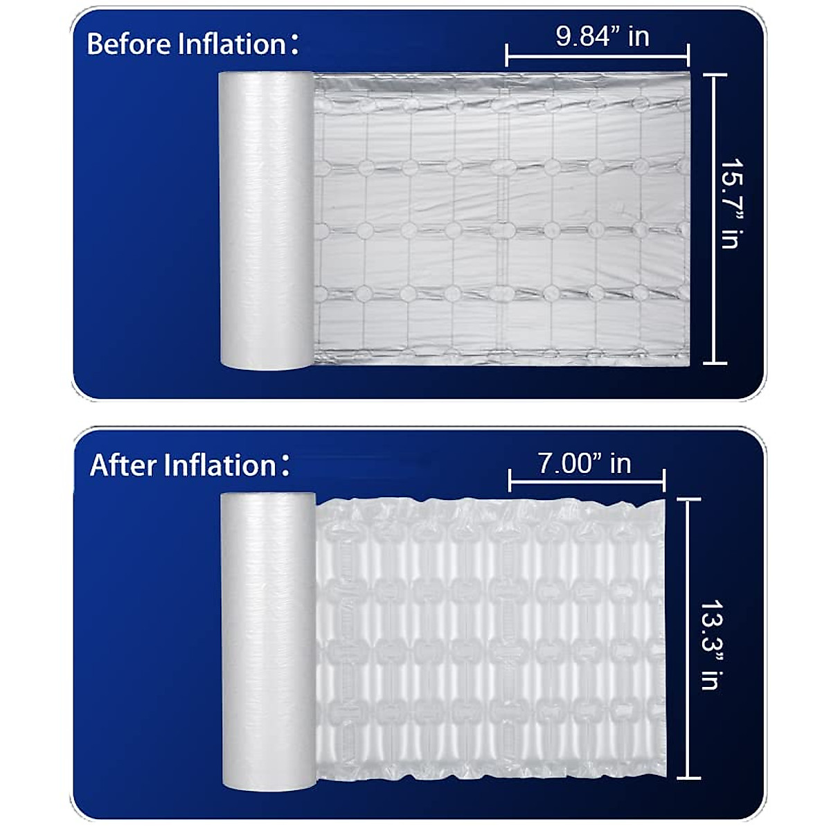 SOLTECH Inflatable Four Rows Bubble Film Cushioning Wrap Rolls,Perforated, Easy to Tear,Large Air Bubble, 15.7 Inchx984 Feet Total, Industrial, Business Bubble Supply (Perforated Line 9.84" in)