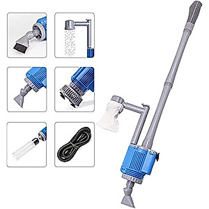 boxtech Upgraded Electric Aquarium Cleaner, 12V DC/28W Auto Fish Tank Gravel Cleaning kit 6 in 1 Change Water and Wash Sand Filter for Aquarium 10-200 Gallon