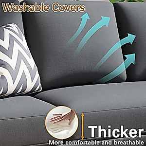 Furniwell Couch Sofas, Dark Gray