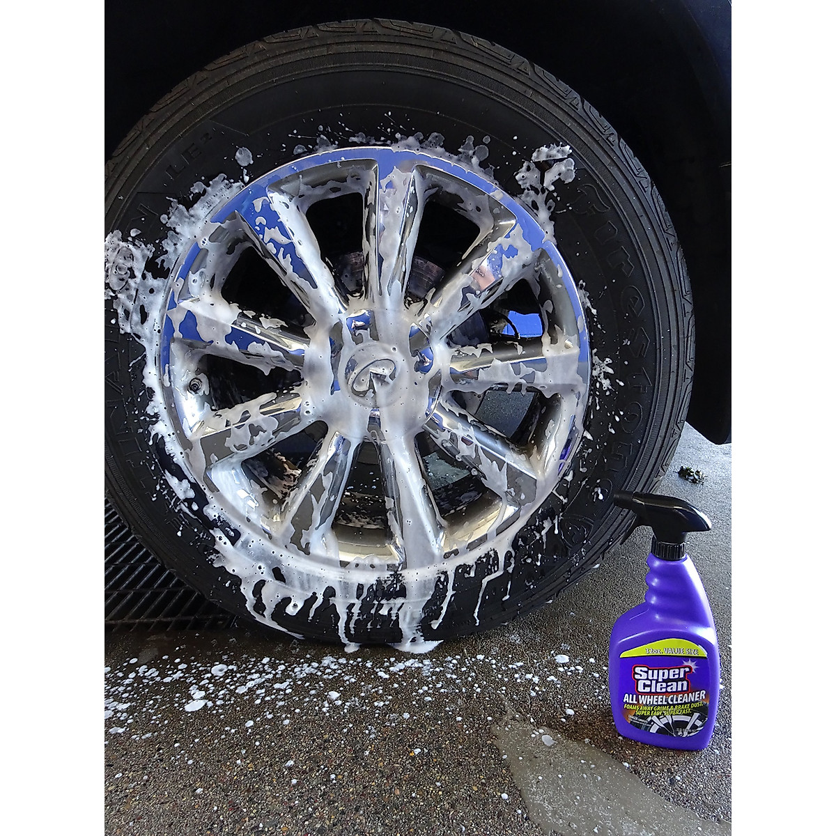 SuperClean Foaming All Wheel Cleaner Safe for All Wheels and Rims Brake Dust Cleaner Grime Eliminator