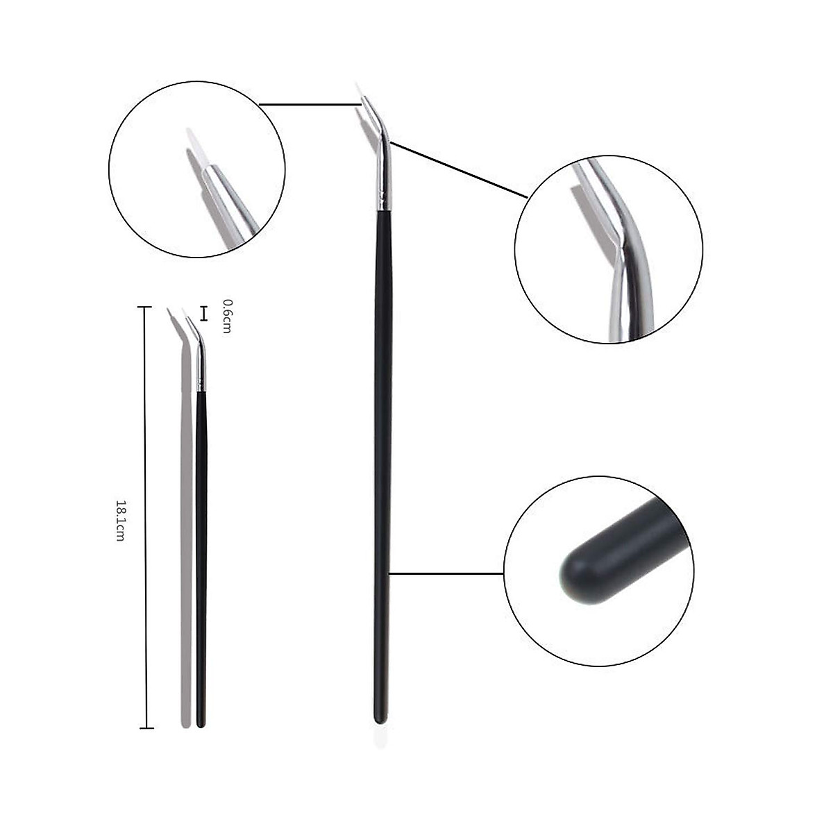 DogieLyn Eye Makeup Gel Eyeliner Brushes - Ultra Fine Bent Eyeliner Brush Angled Eye Define Pointed Round Brush Kit