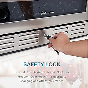 Kalamera 157 Bottle Freestanding Wine Cooler Refrigerator With Stainless Steel, triple-layered Tempered Glass Door, Electronic One-Touch Control with LED Display Wine Fridge