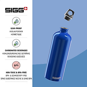 SIGG - Aluminum Water Bottle - Traveller Blue - Climate Neutral Certified - Suitable For Carbonated Beverages - Leakproof & Lightweight - BPA Free - 34 oz