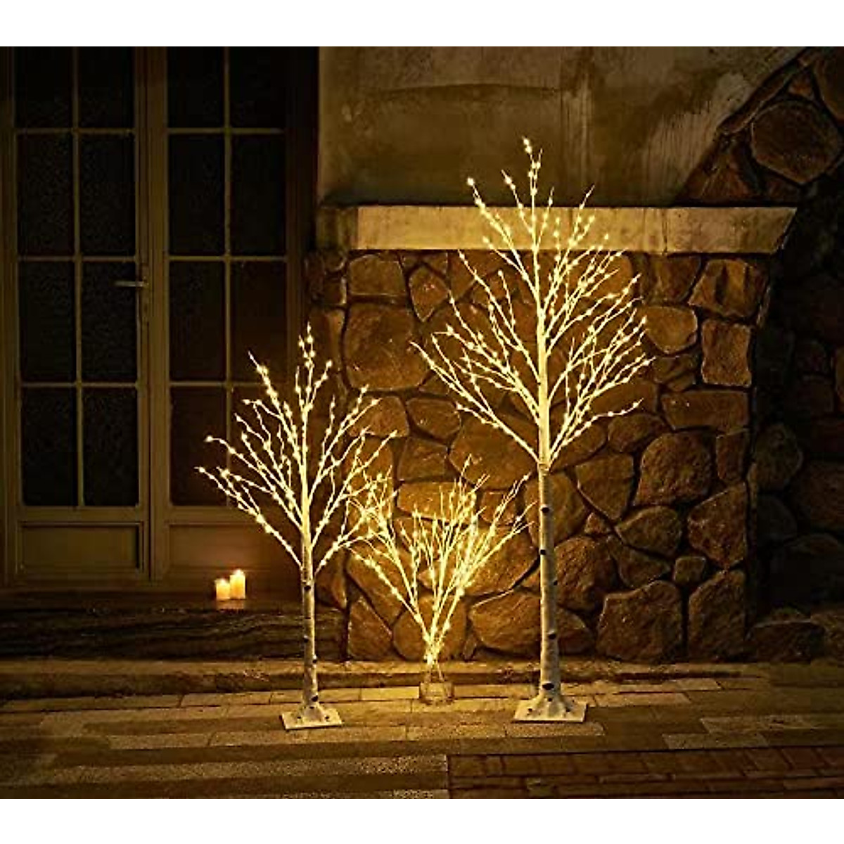 Birchlitland LED Birch Tree 4FT 200L Warm White Fairy Lights, Lighted Trees for Indoor Outdoor Home Thanksgiving Christmas Holiday Decoration