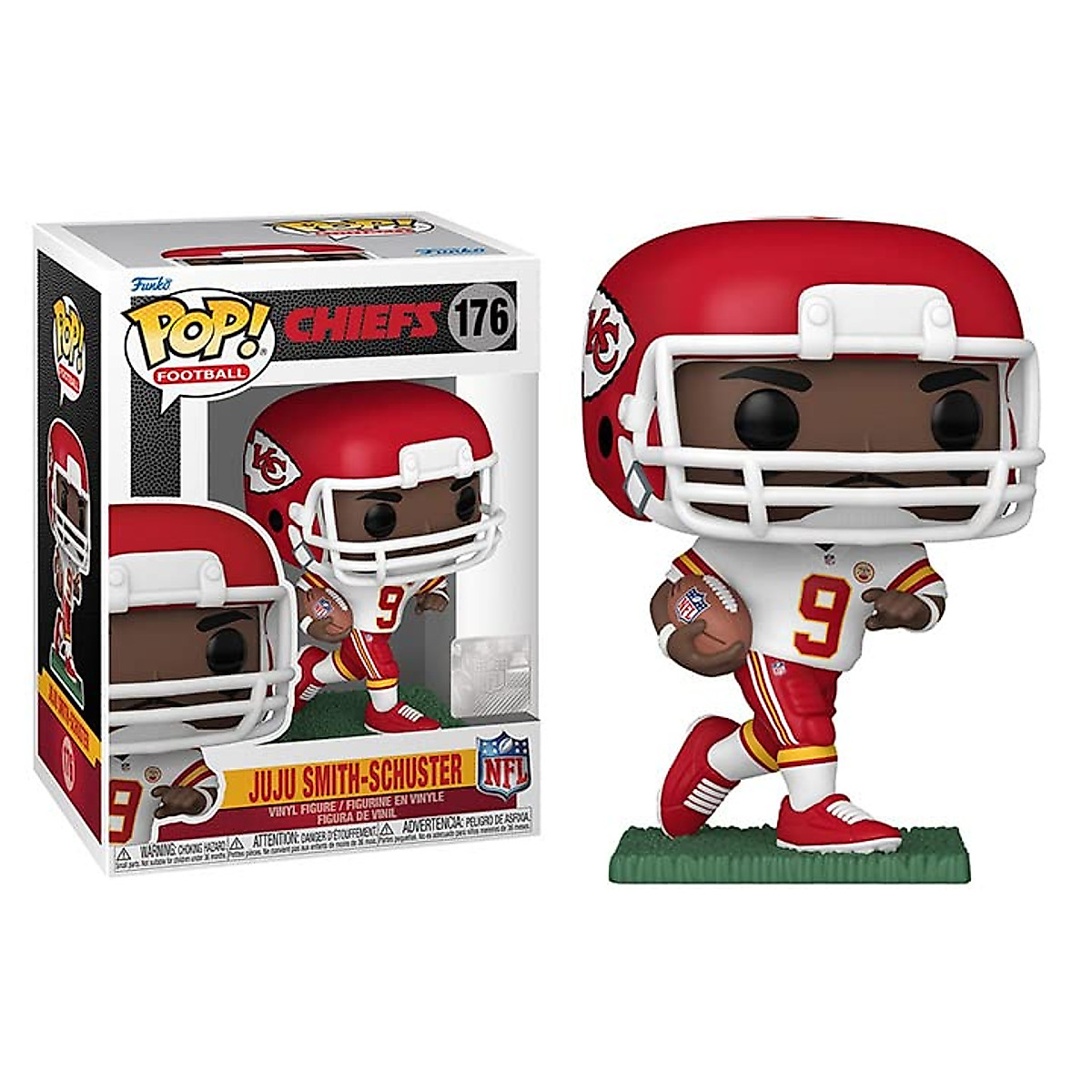 POP Football: Chiefs - Juju Smith-Schuster (Away Jersey) Funko Vinyl Figure (Bundled with Compatible Box Protector Case), Multicolor, 3.75 inches