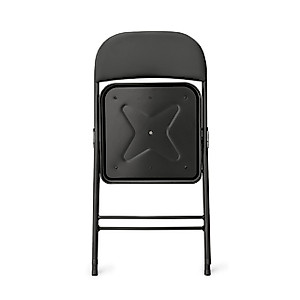 Amazon Basics Vinyl-Padded Metal Steel Folding, Black, 4-Pack Chair
