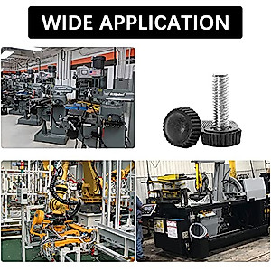 Piutouyar 16Pcs M6x15mm Male Thread Knurled Thumb Screw, Clamping Knobs Grip Thumb Screw on Type Round Head