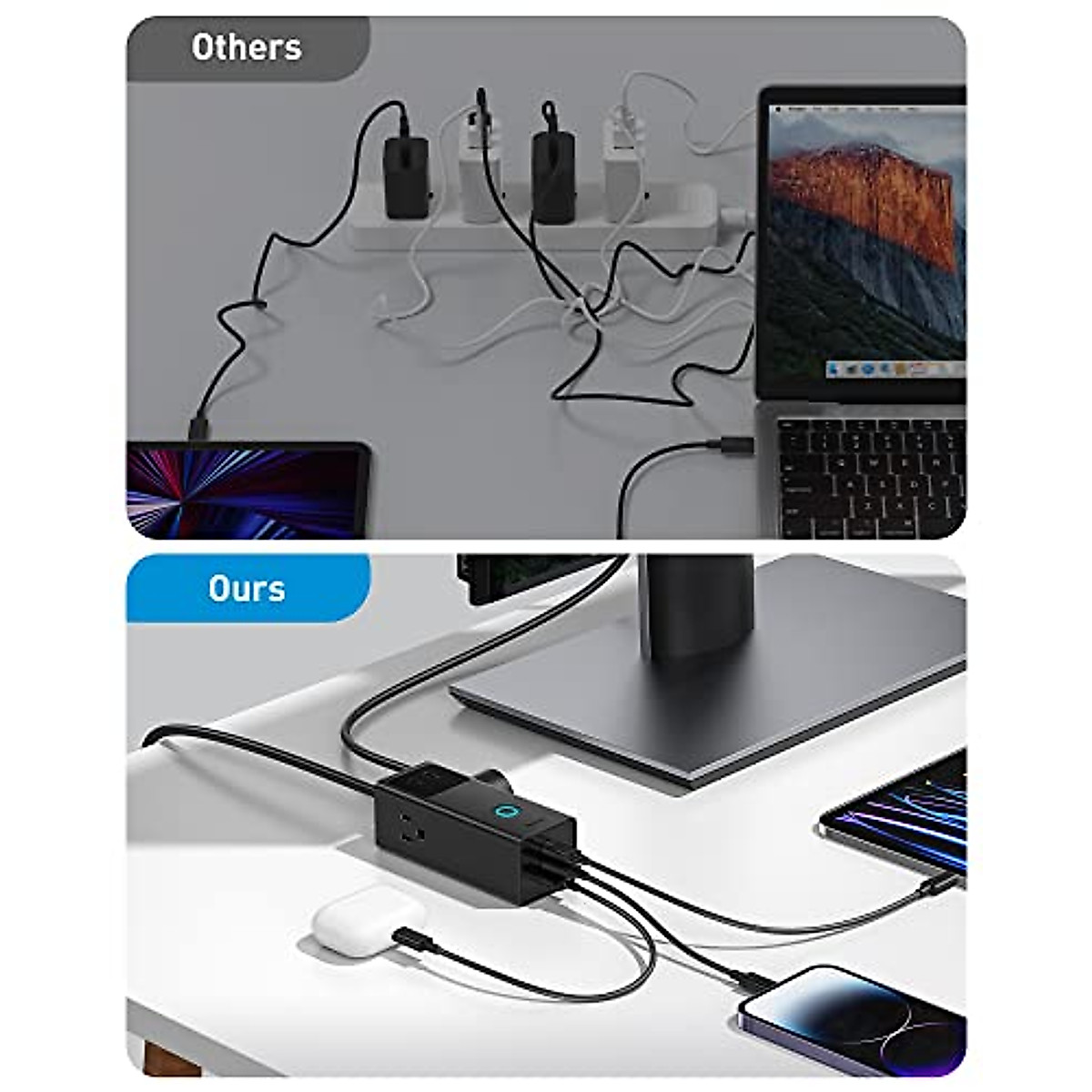 USB C Charger, Baseus PowerCombo Pro 40W, Surge Protector Power Strip, 6-in-1 USB C Charging Station with 3 Outlets, 2 USB-C Ports, USB Port, for Nightstand, Travel, TV Cabinet, and End Table
