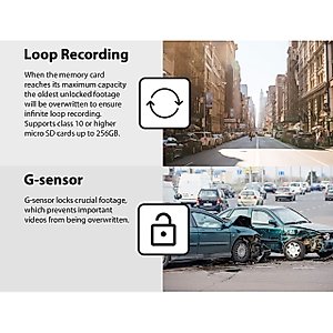 Rexing V1P Pro Dual 1080p Full HD Front and Rear 170° Wide Angle Wi-Fi Car Dash Cam with Built-in GPS Logger, Supercapacitor, 2.4" LCD Screen, G-Sensor, Loop Recording, Mobile App, Parking Monitor
