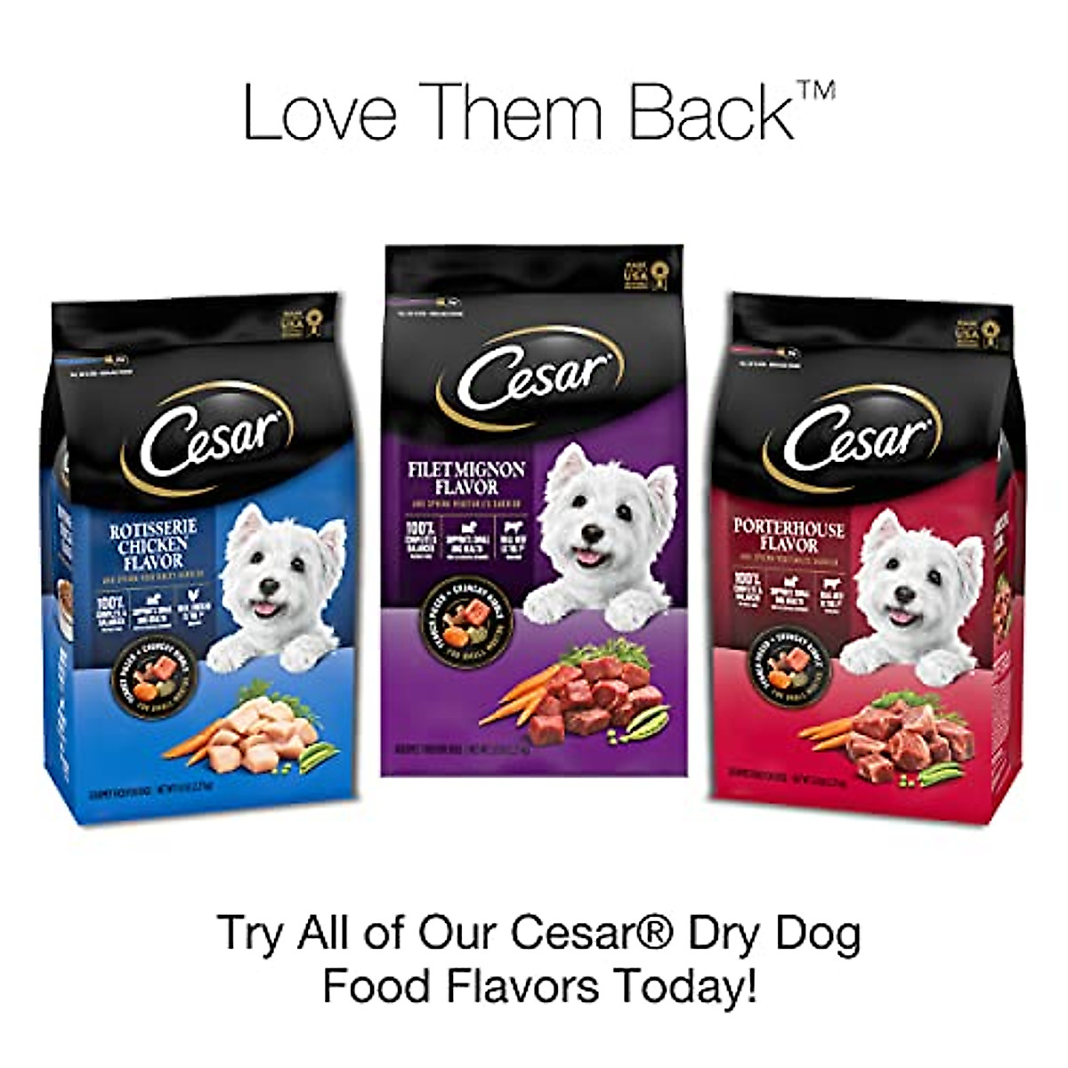 CESAR Small Breed Dry Dog Food Rotisserie Chicken Flavor with Spring Vegetables Garnish, 2.7 lb. Bag