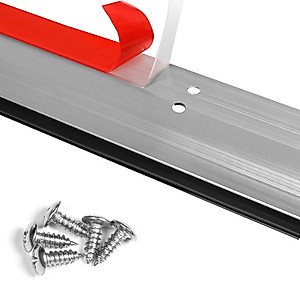 USUKUE Metal Door Draft Stopper Bottom Mice Seal Strip Noise Blocker, Aluminium Mouse Sweep 2" W x 36" L, Silver