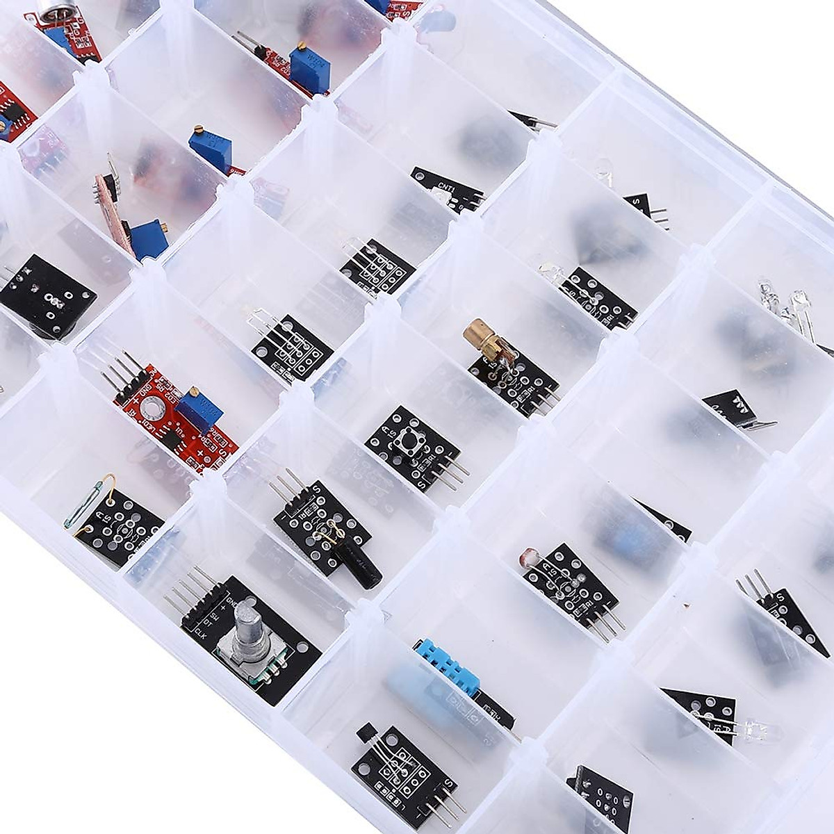 37 in 1 Sensor Modules Kit,Electronic Components kit,detect Temperature, Humidity, Sound, Light, Infrared, Motion,for MCU Education User with Box