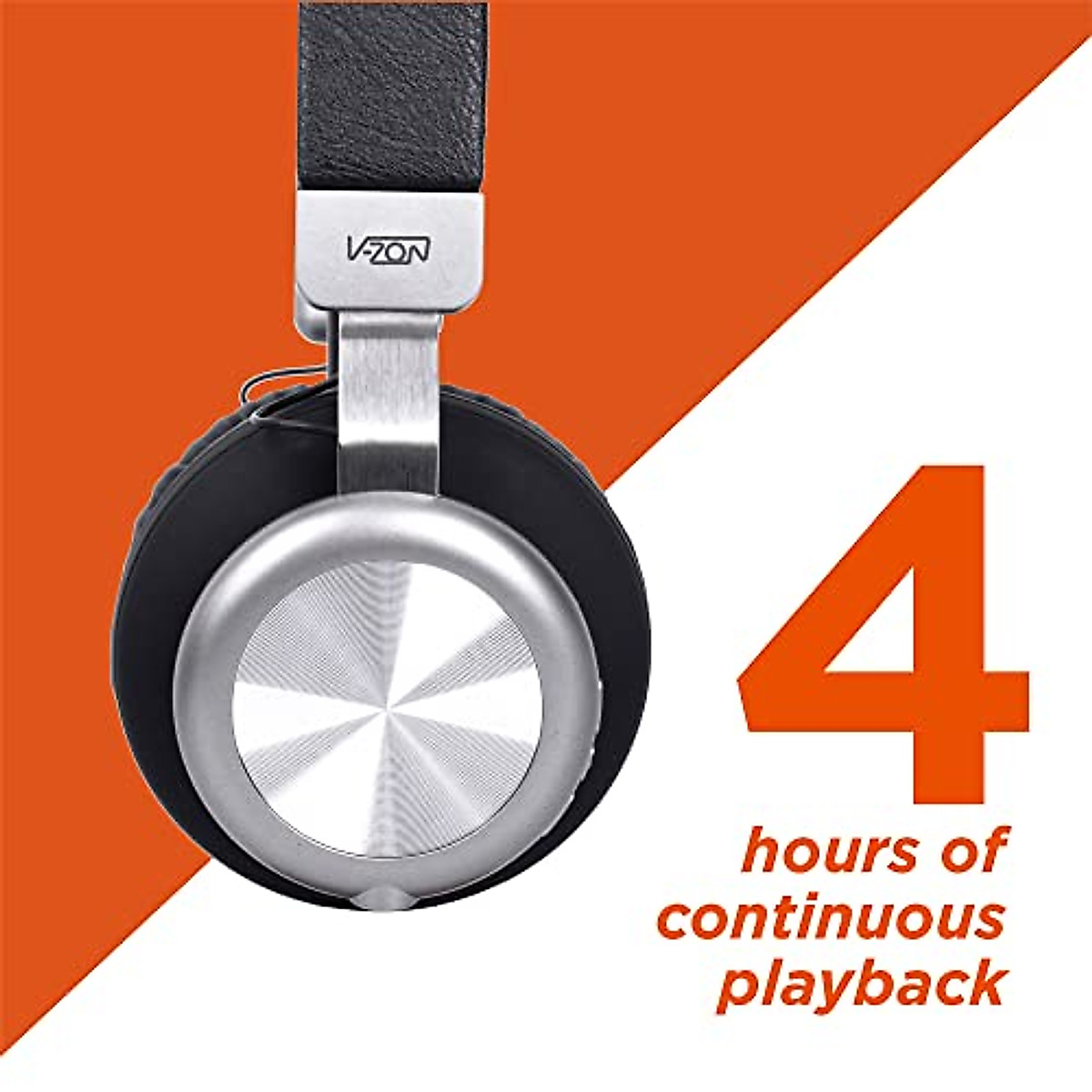VZON Bluetooth Headphones, Lightweight Wireless Headphones with Microphone & Easy Controls, Over-Ear Headphones with Rechargeable Battery