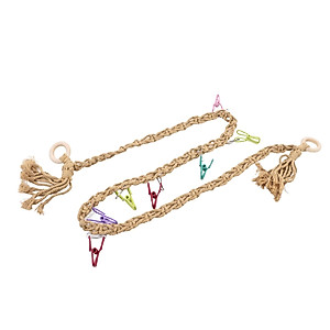 Cotton Boho Macrame Stuffed Animal Hanging Chain- Strong Toy Organizer Storage Chain 59" Handmade Plush Toys Hanging Chain with 15 Metal Clips & 2 Hook Wall Toy Storage Chain Decor for Toys Hats