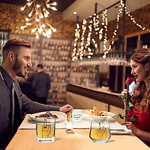 Engagement Gifts for Couples & Special Wedding Gifts: Wine and Whiskey Glasses,Socks, Scented Candle, and Greeting Card - Unique Gifts for Couples,Mr and Mrs, His and Hers, Bridal Shower and Newlywed