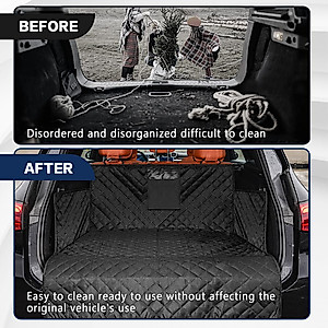 Middrivr Car Trunk Mat, Waterproof Cargo Liner for SUV, Rear Seat Cover Mat, Oxford Cloth, Universal Fit, Black