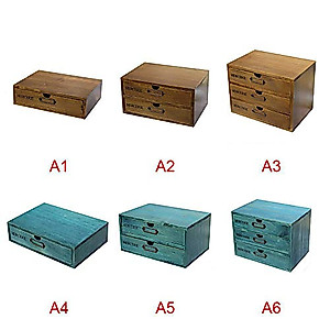 Ochine Creative Drawer-Type Cosmetic Storage Box Retro Old Style Wooden Multifunctional Desktop Storage Box