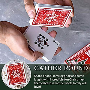 Christmas Playing Cards, Cute Designs for Family Fun with Free Card Game eBook! Great Stocking Stuffer Gift Under 15 Dollars, Premium Poker Card Deck, Bright Colors for Kids & Adults, Standard Size