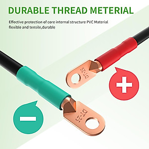 10L0L Golf Cart Battery Cables 4 Gauge for Club Car DS 1995-2022 (48 Volt) Also for Yamaha G2 G8 G9 (36 Volt) Golf Cart Batteries Cables with 5PCS 14.17" Heavy-Duty AC/DC Cables