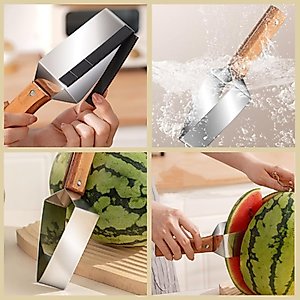 2024 Watermelon Slicer, Multi-function Fruit Slicer-Watermelon Slicer 3-in-1 Watermelon Fork Slicer Cutter Stainless Steel Watermelon Windmill Cutter Watermelon Cutting Tool Fork Slicer for Home